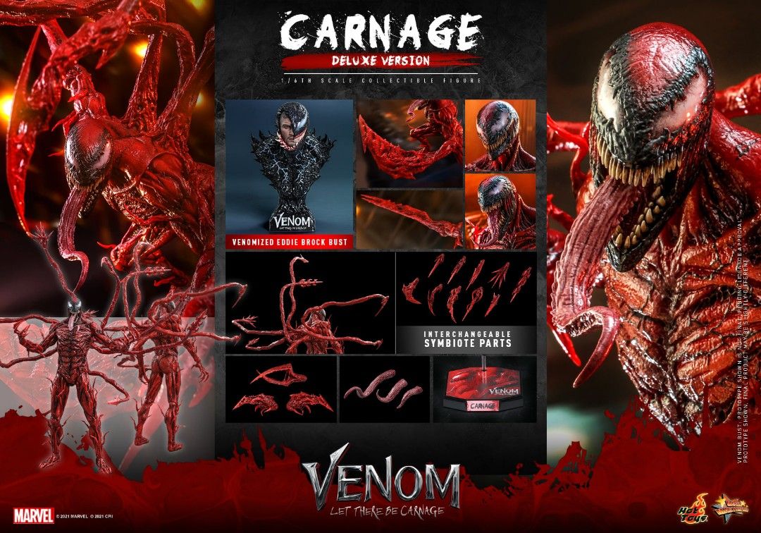 Hot Toys Marvel Comics Sony Studio Movie Masterpiece Spiderman Venom/ Eddie Brock and Carnage ...