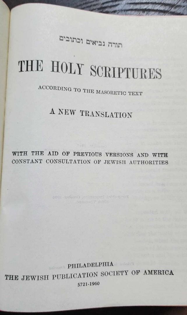 JPSA BIBLE / The Holy Scriptures According to the Masoretic Texts ...