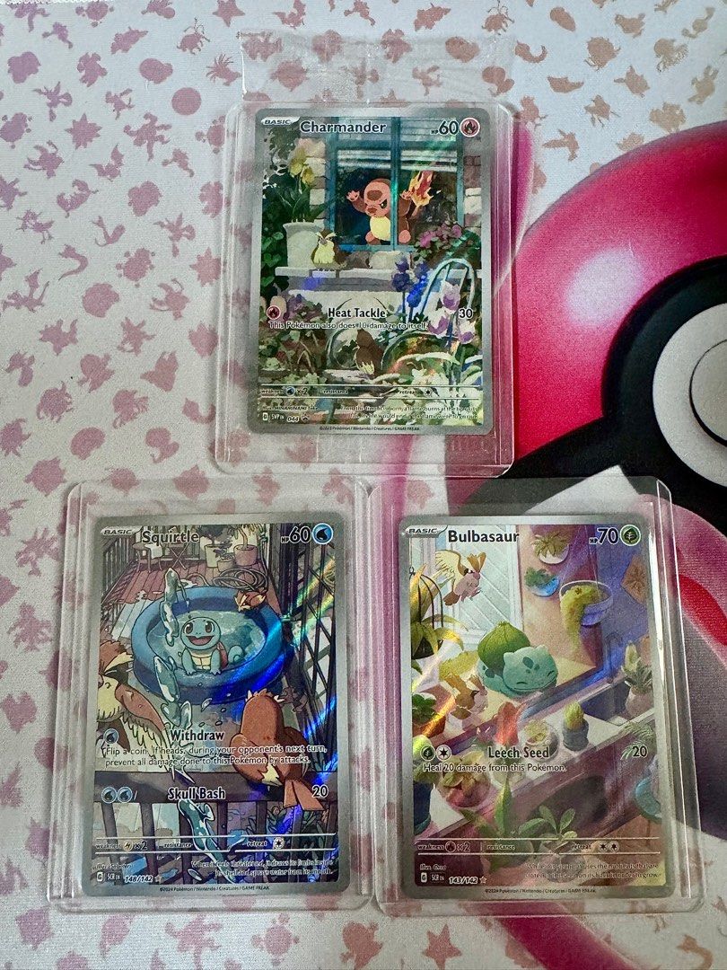 Kanto starters illustration rares charmander promo sealed, squirtle ...