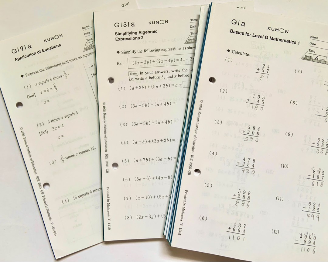 Kumon Worksheets Math Level G, Hobbies & Toys, Books & Magazines ...