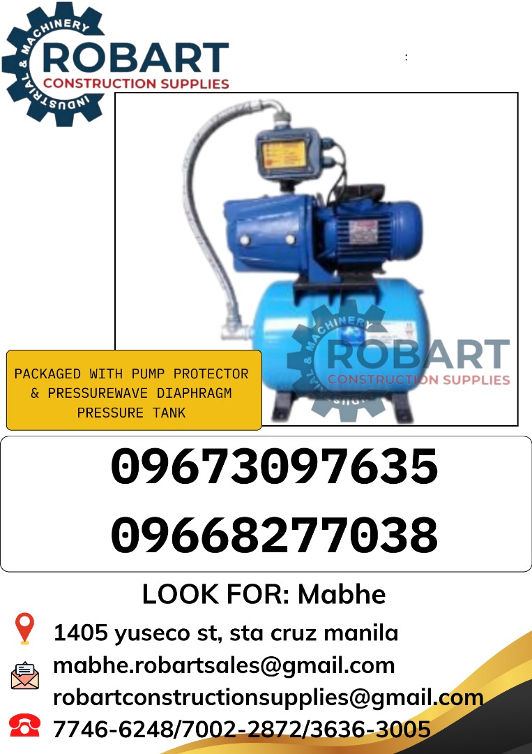 PACKAGED WITH PUMP PROTECTOR & PRESSUREWAVE DIAPHRAGM PRESSURE TANK ...