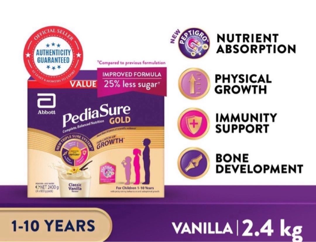Pediasure Gold milk powder 2.4kg, Babies & Kids, Nursing & Feeding ...