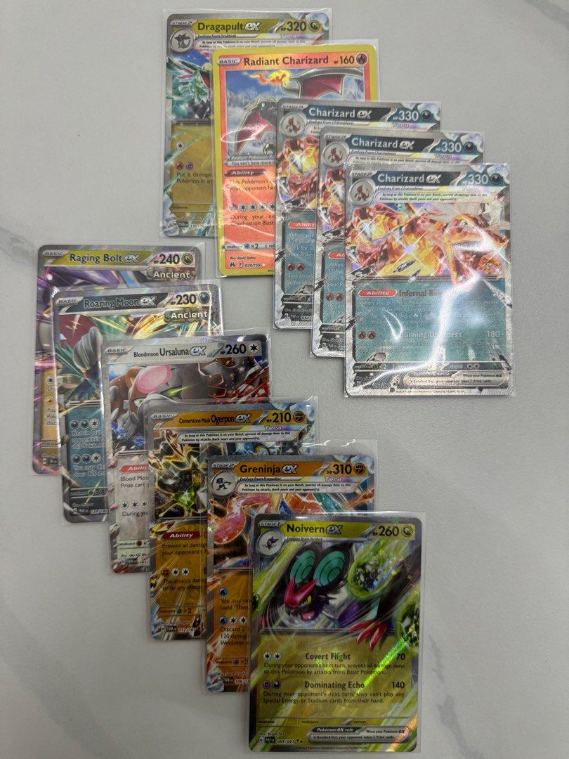 Pokemon tcg playables - charizard ex, raging bolt ex, ursaluna ex ...