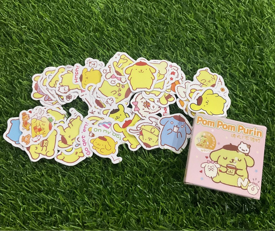 A50 Pompompurin Sanrio Stickers Waterproof PVC Paper Sticker 60pcs inside the box, 2boxes ...