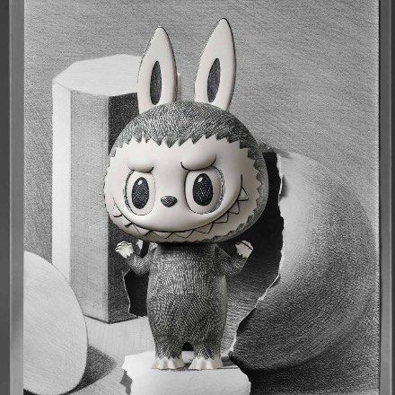 Popmart Mega Labubu Sketch Model Statue Limited Edition 400%, Hobbies ...