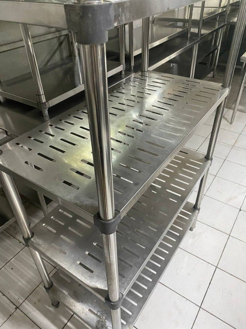 rak stainless 4 susun, uk 100x50x155, Kitchen & Appliances di Carousell
