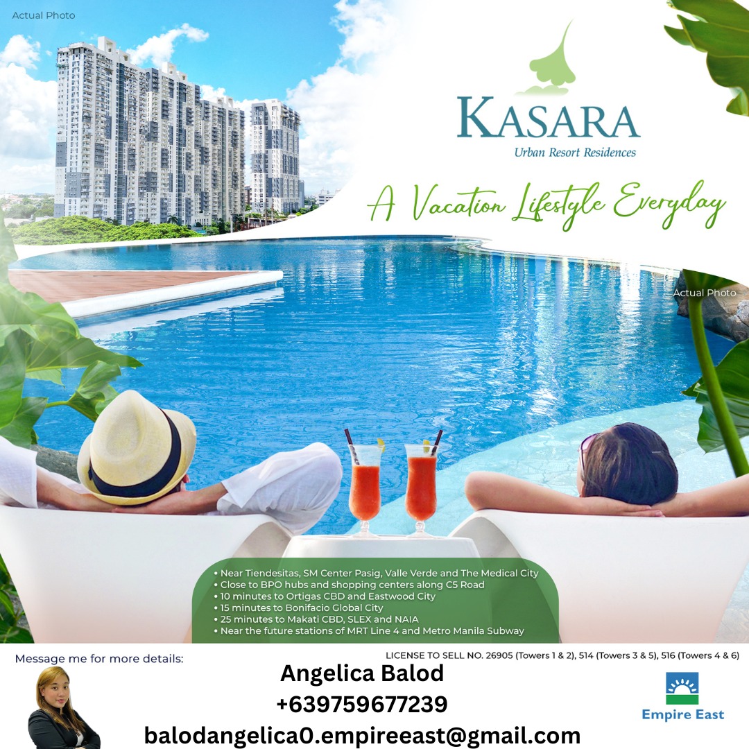 RESORT TYPE CONDO READY FOR OCCUPANCY IN UGONG PASIG CITY THE KASARA ...