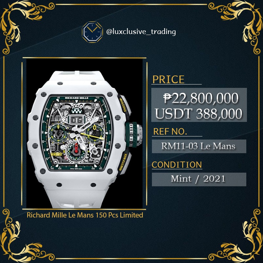 Richard Mille Rm11-03 Le Mans White Ceramic, 150 Pcs Limited-Edition ...