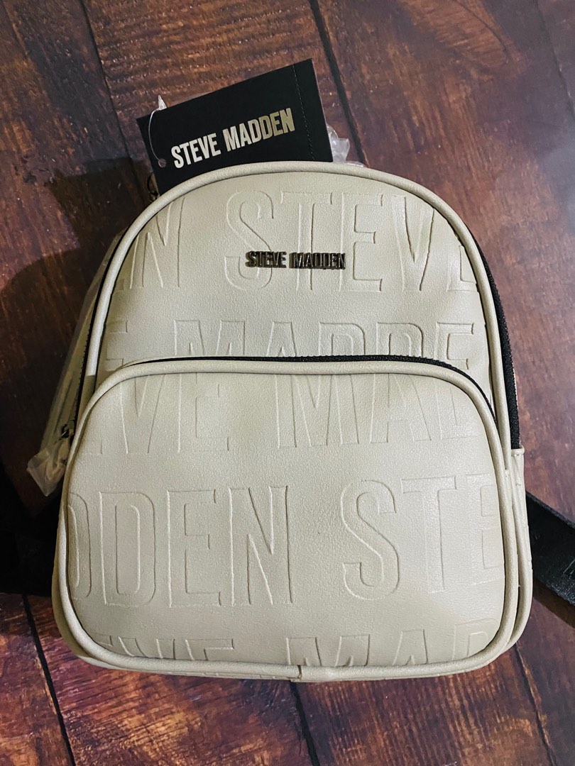 STEVE MADDEN Logo Emboss Mini Backpack (Grey), Women's Fashion, Bags ...