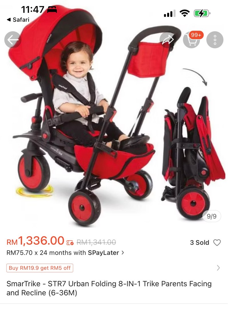 SmarTrike STR7 Urban Folding 8 in 1, Babies & Kids, Going Out, Other ...