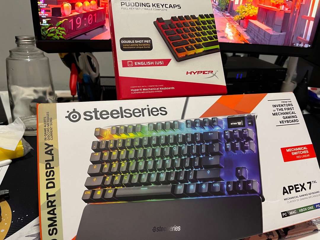 SteelSeries Apex 7 TKL + HyperX Pudding Keycaps, Computers & Tech, Parts & Accessories, Computer ...