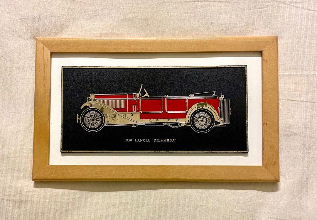 Vintage 4pcs Frank Down UK Plastic Car Wall Pictures Mercedes Bentley ...