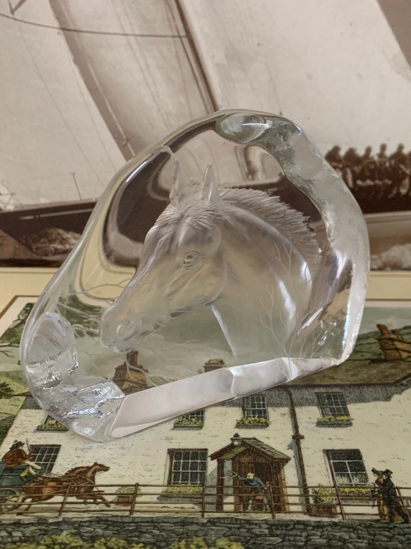 Vintage Alfred Capredoni Dartington Horse head Crystal glass ...