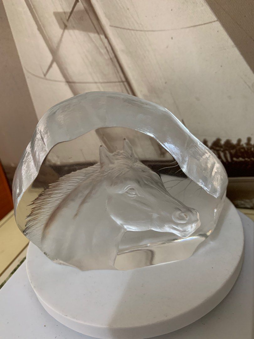 Vintage Alfred Capredoni Dartington Horse head Crystal glass ...
