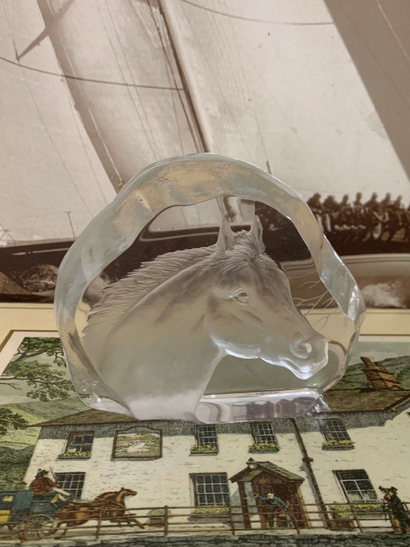 Vintage Alfred Capredoni Dartington Horse head Crystal glass ...