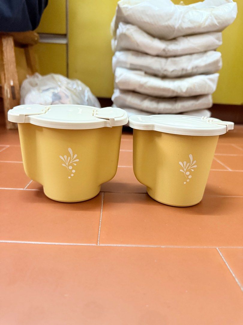 Vintage Tupperware Deluxe Premium Harvest Gold Sugar and Creamer Bowl ...
