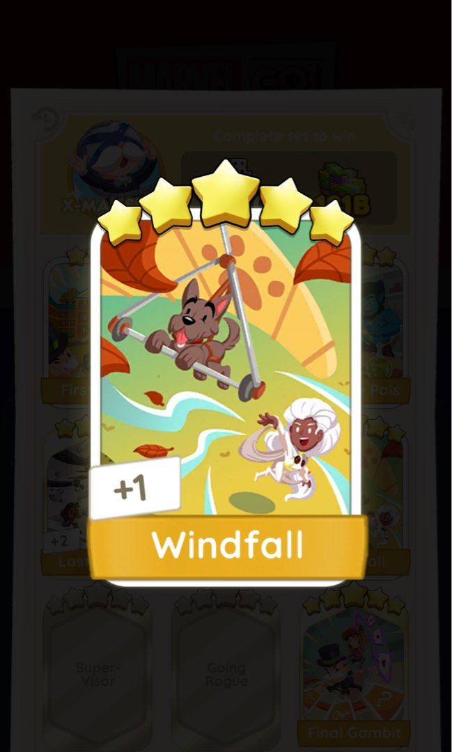Windfall - Monopoly Go Sticker Card, Video Gaming, Gaming Accessories ...
