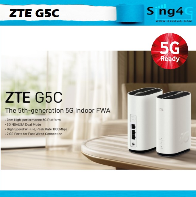 ZTE G5C 5G FWA Sim Router WIFI 6 (3.4Gbps 32 WIFI 2LAN), Computers ...