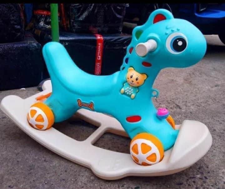 2in1 Rocking Horse Rider Push Car Rocker Pony Trojan Toys Children's ...