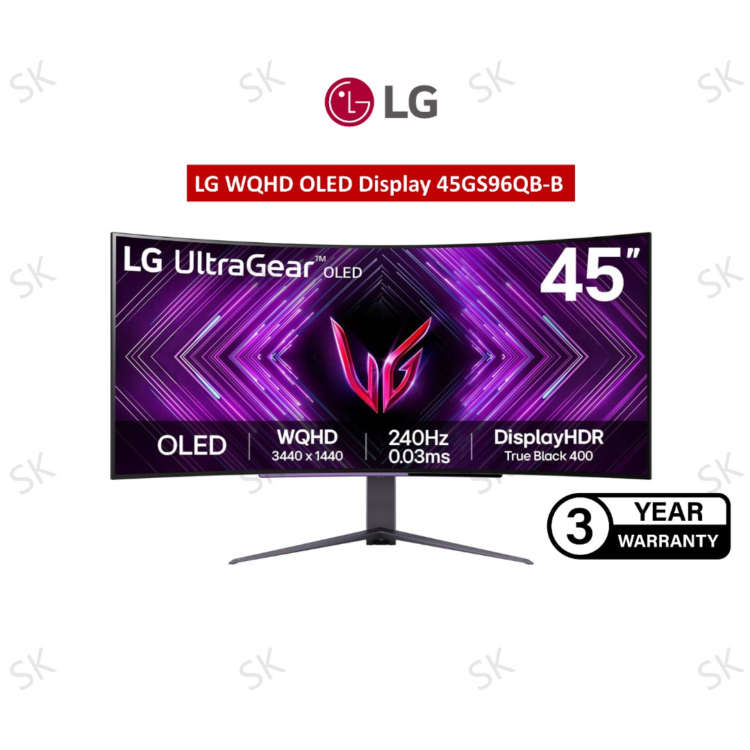 45GS96QB-B 45” UltraGear OLED curved gaming monitor | 800R, Ultra-WQHD ...