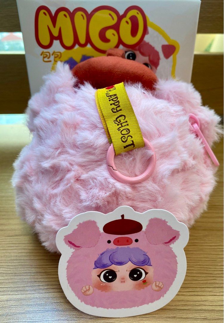 Artist Pig Moving Eyes - Migo V2 Animal Party Plush Keychain with ...
