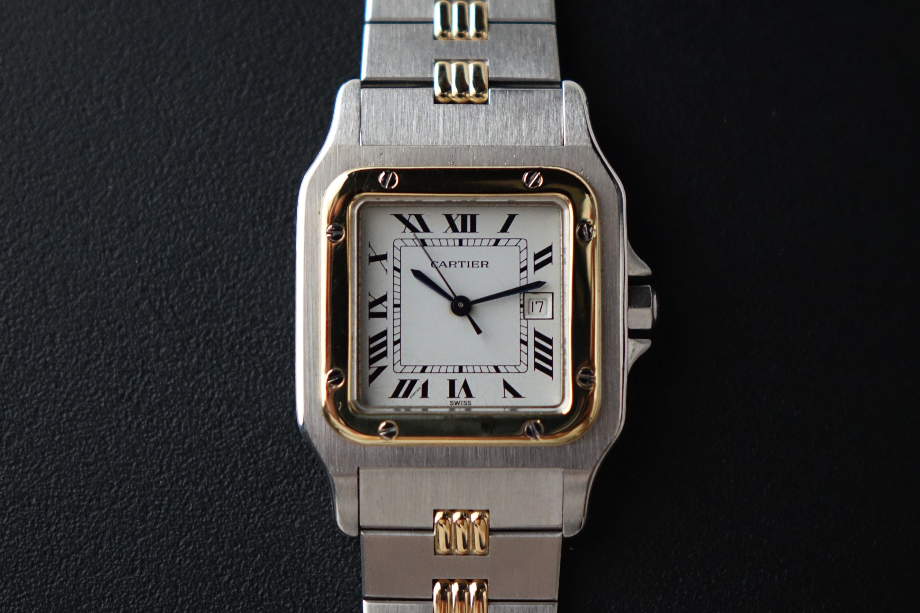 Cartier Santos Carree 2961 watch only with rare Godron bracelet, Luxury ...
