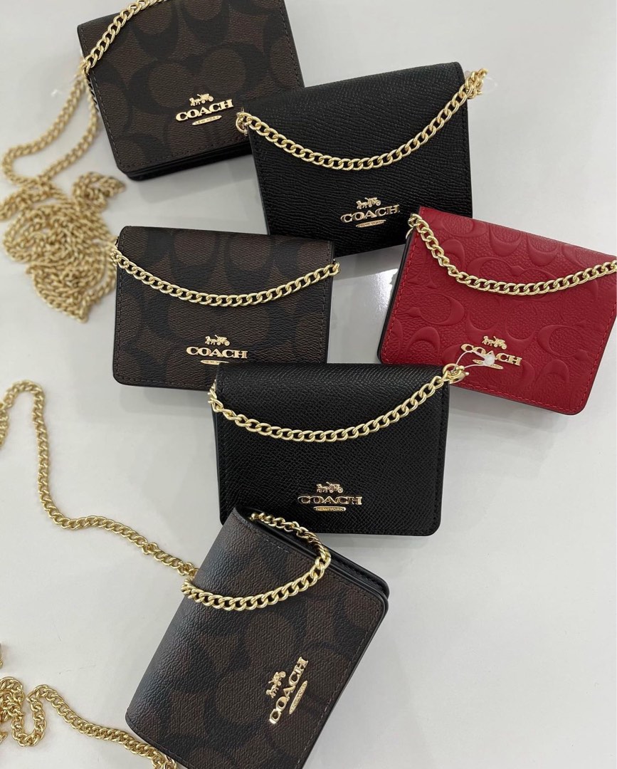 Coach Card Holder/Chain Sling, Luxury, Bags & Wallets on Carousell