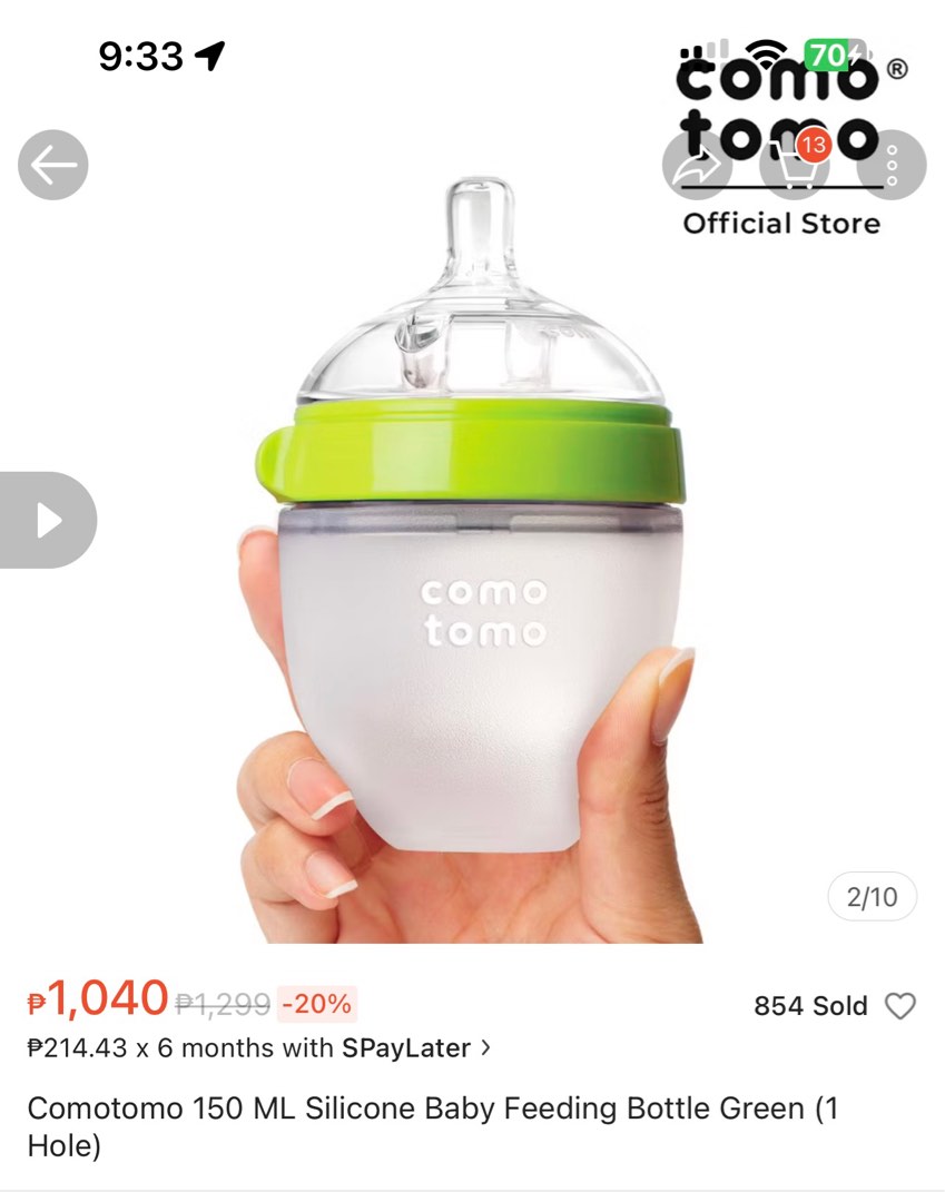 Como tomo feeding bottle 150ml, Babies & Kids, Nursing & Feeding ...