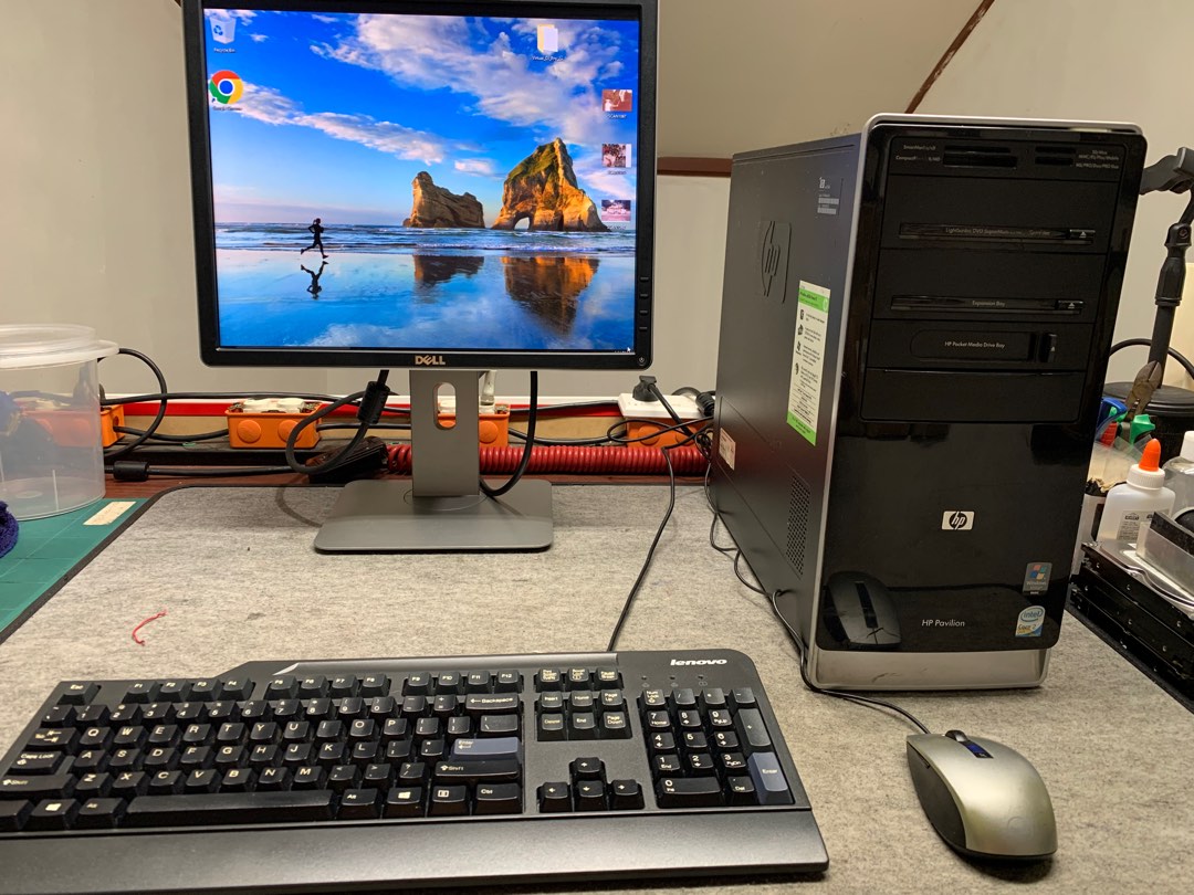 Desktop Computer Set for Online School or Internet Brousing Model ...