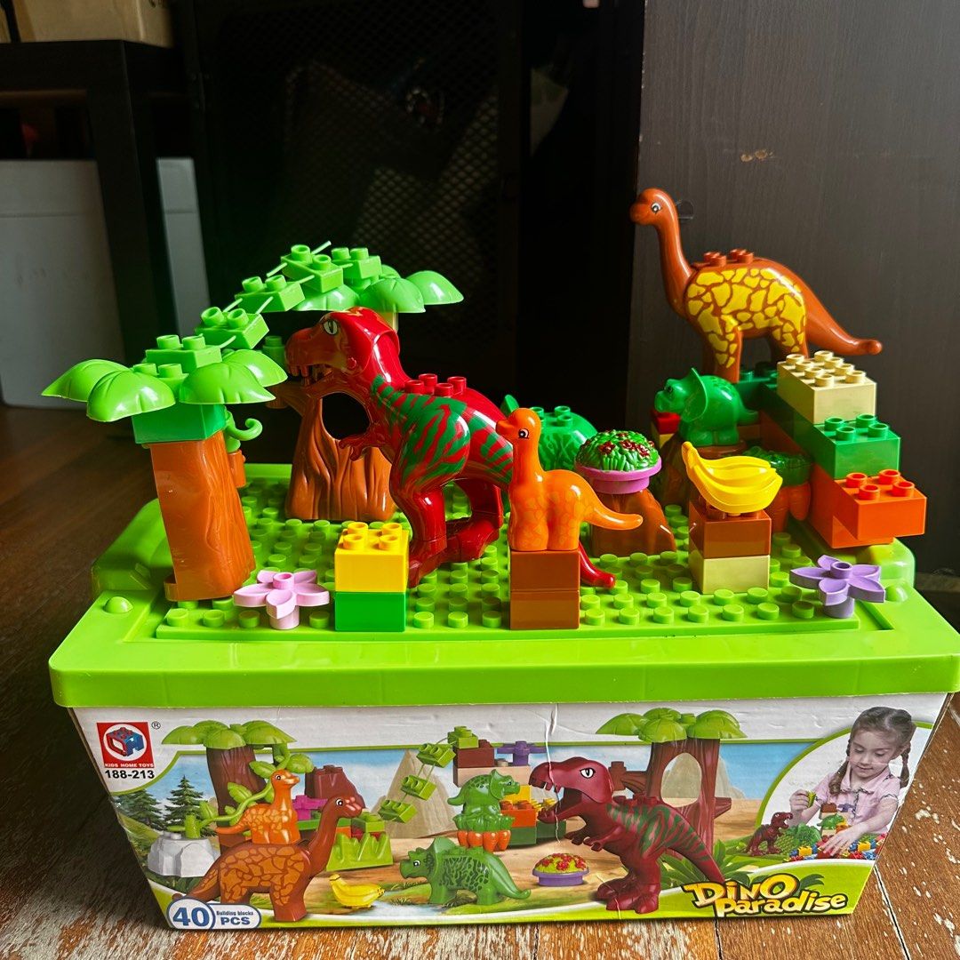 40 pcs Dinosaur Lego Duplo Compatible Mega Block Blok Brick for Baby ...