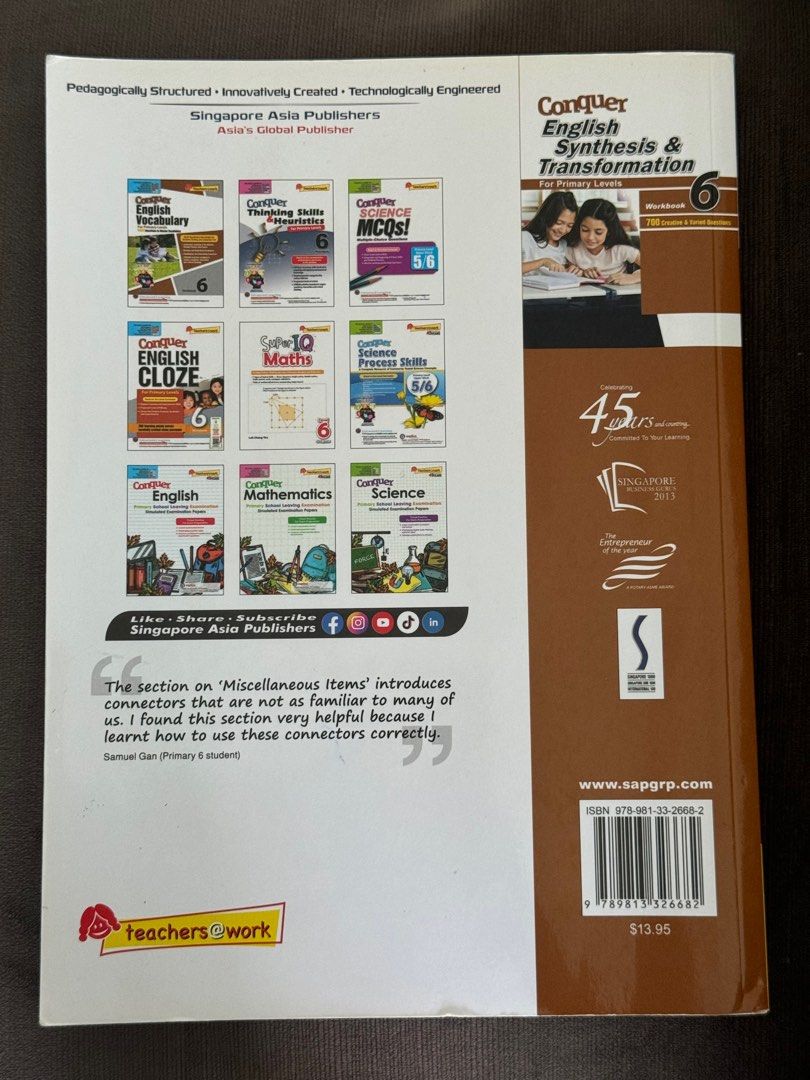 PSLE English Assessment Book Conquer English Synthesis and ...