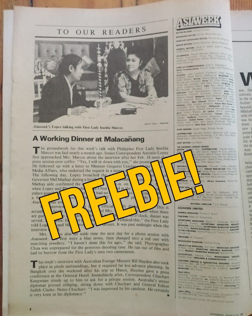 (EXTREMELY RARE) Sept. 1979 Time Magazine, President Marcos Cover with ...