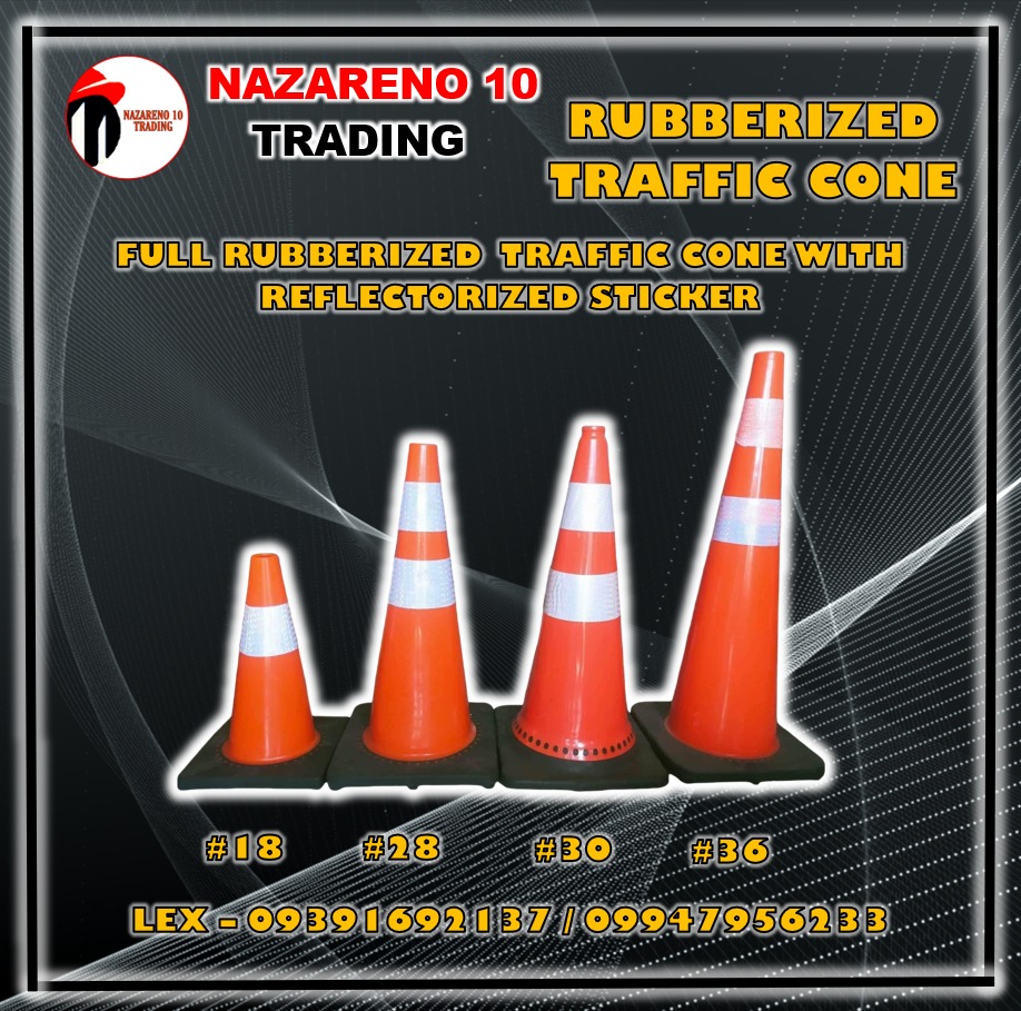 full rubberized traffic cone with reflectorized, Commercial ...