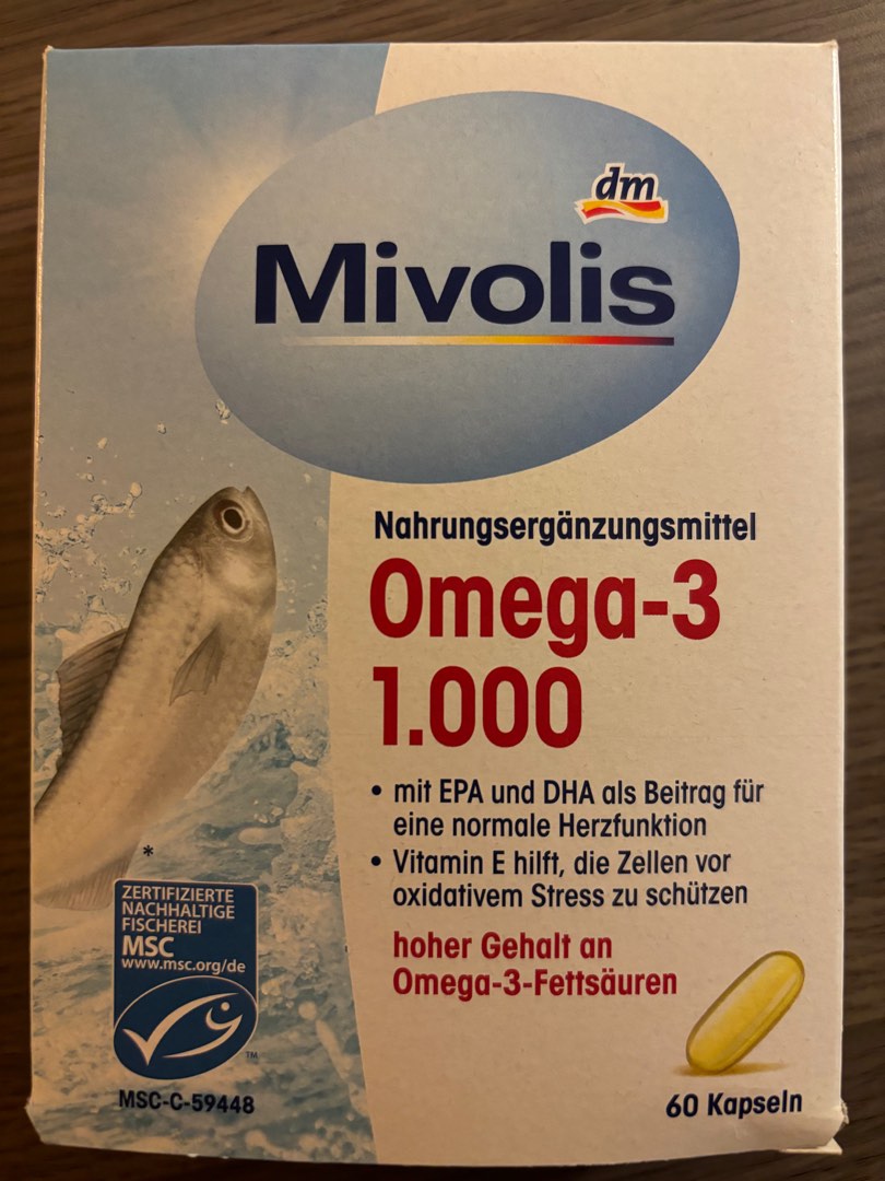 (German Bill) Mivolis Omega 3 fish oil - domestic Germany - 60 tablets ...