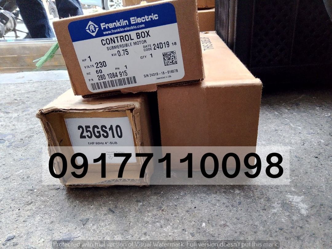 ITEM: FRANKLIN SUBMOTOR SPECS: 1HP SINGLE PHASE 230V WITH CONTROL BOX ...