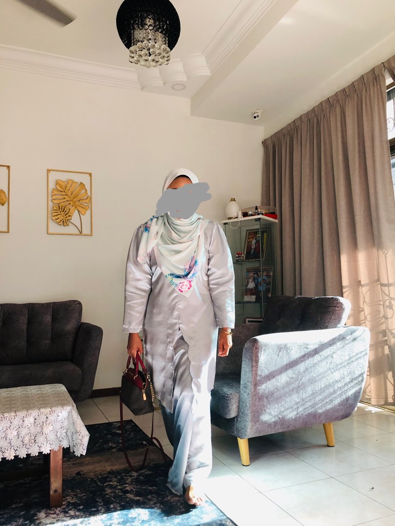 Baju kurung Puff Premium Satin Kerawang (Neelofa inspired), Women's ...