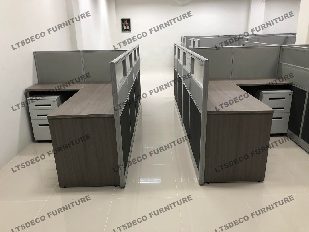L SHAPE WORKSTATION TABLE PARTITION | OFFICE PARTITION, Furniture ...