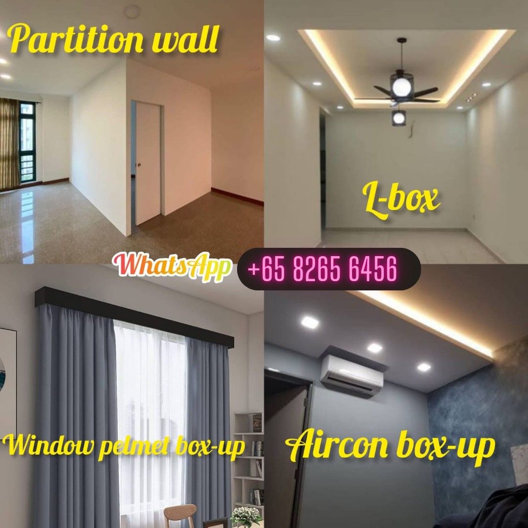 L-box installation|False ceiling|Partition wall|Cove light|Dry wall ...