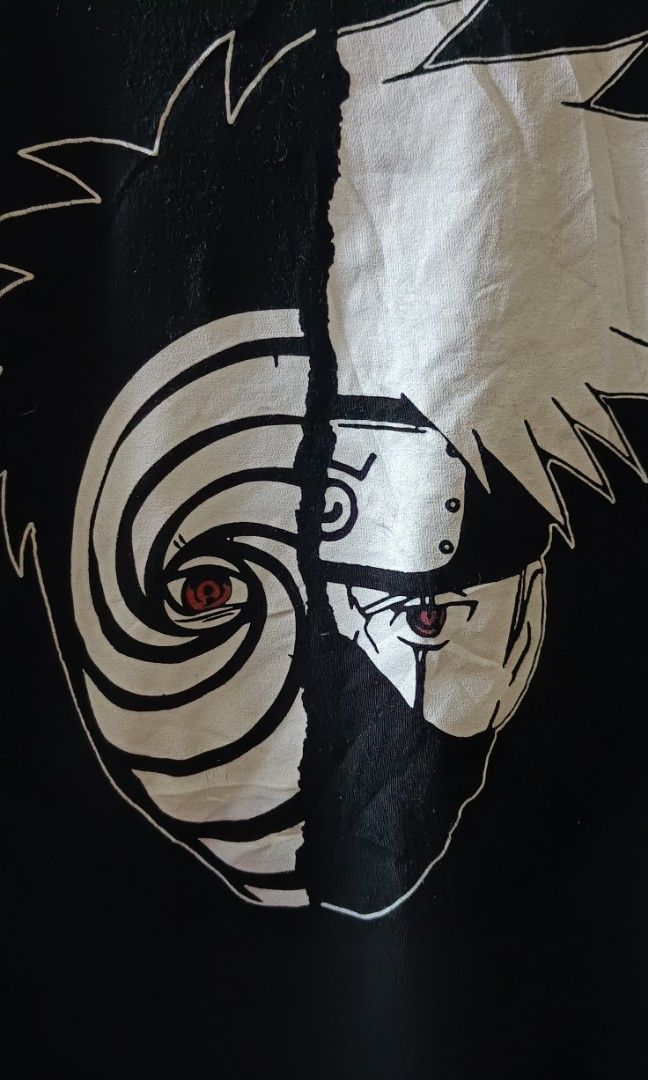 Naruto Shippuden - Kakashi and Obito Split Face, Men's Fashion, Tops ...