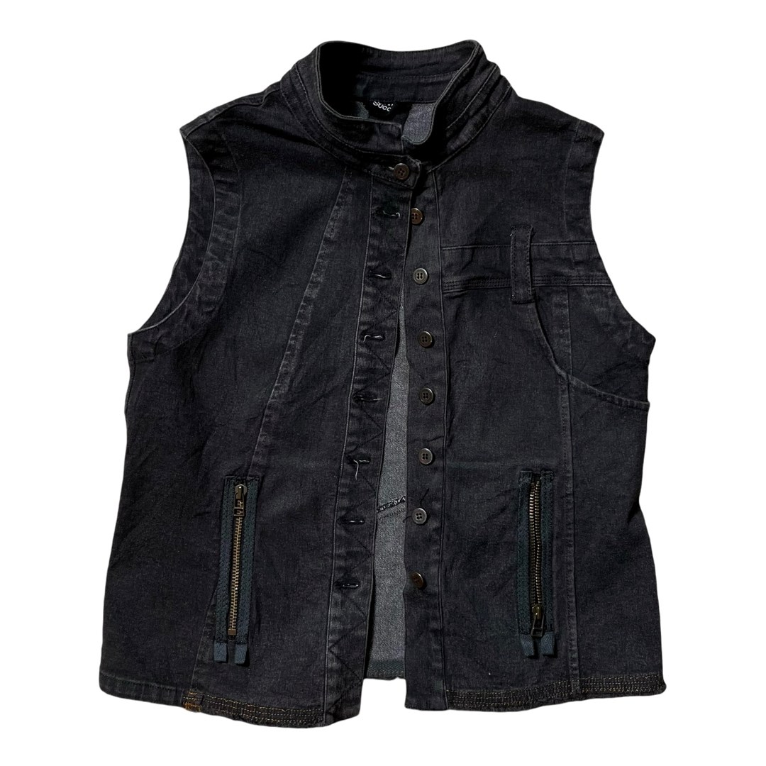 reworked denim vest like japanese designer y2k avant garde opium, Men's ...