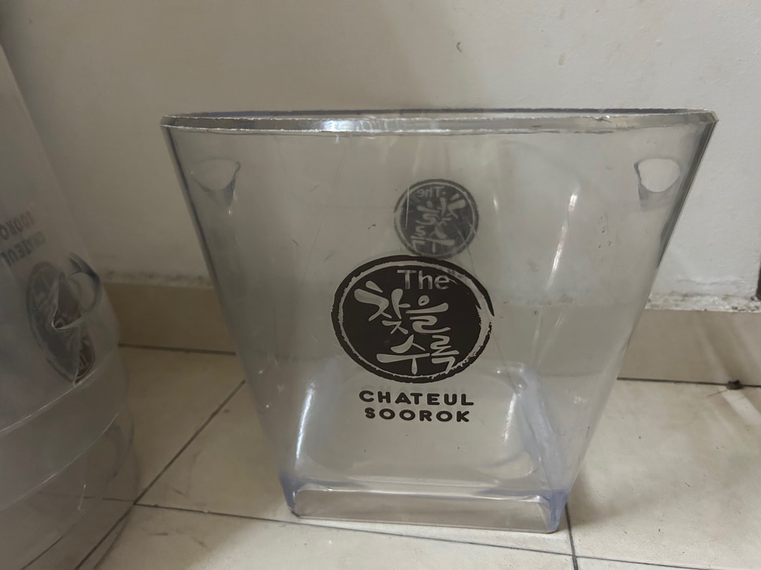 *SECOND HAND* Bucket Container Crystal Cooler Ice Bucket, Furniture ...