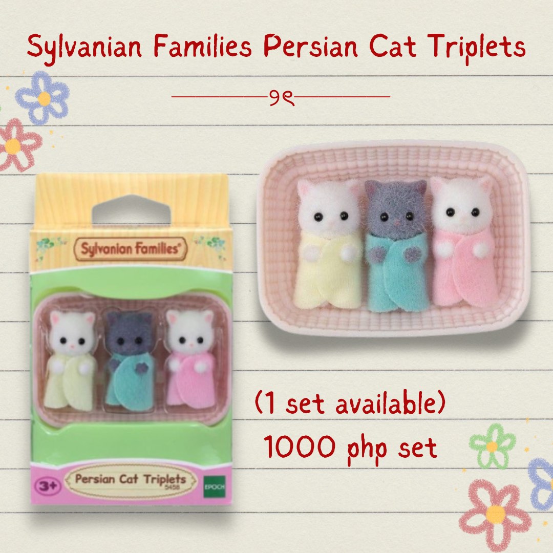 Sylvanian Families Persian Cat Triplets, Hobbies & Toys, Toys & Games ...