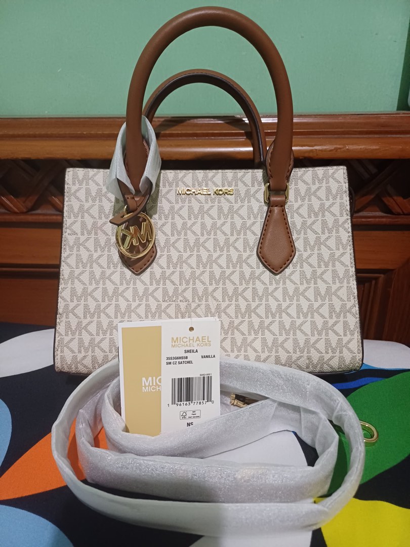 Tas MK Sheila Satchel Vanilla, Barang Mewah, Tas & Dompet di Carousell