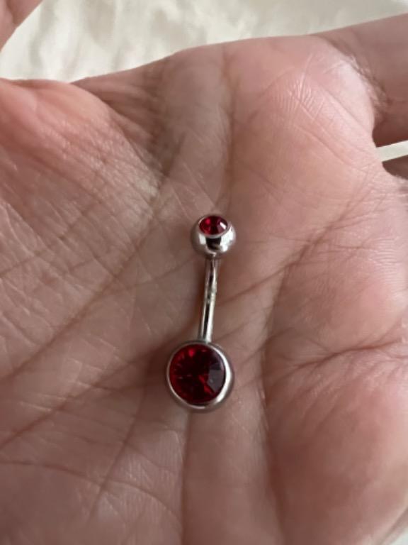Titanium belly ring red ruby, Women's Fashion, Jewelry & Organisers ...
