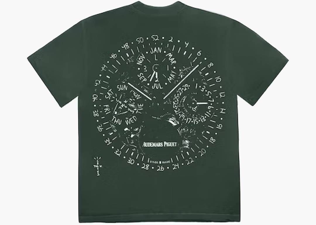 (SALE) Travis Scott CJ x Audemars Piguet Watch Face Tee Green | M, Men ...