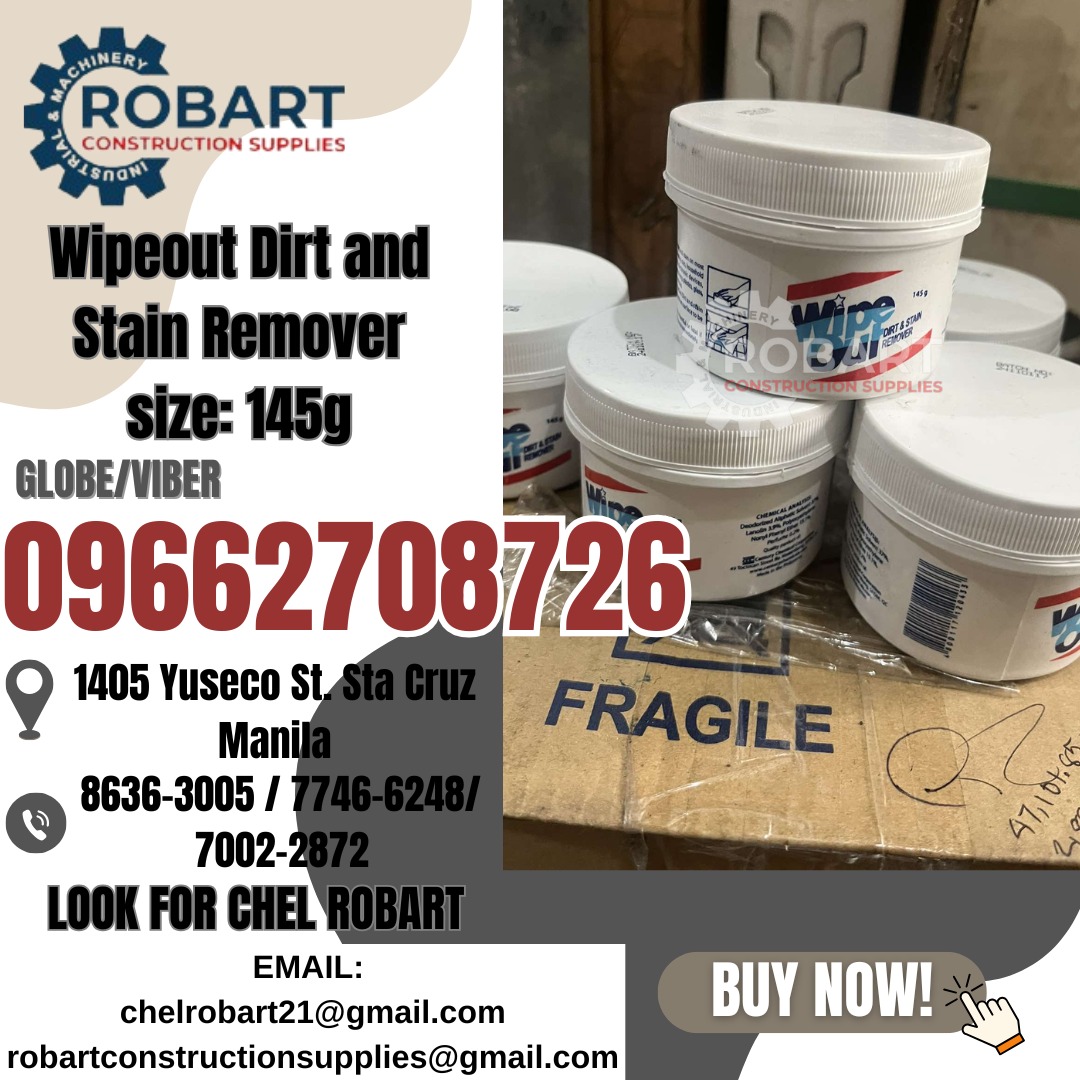 WIPEOUT DIRT AND STAIN REMOVER, Commercial & Industrial, Construction ...