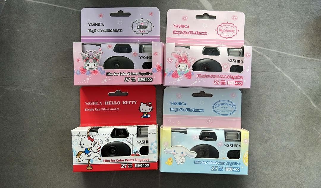 YASHICA x Sanrio 一次性菲林相機 HELLO KITTY /My Melody/ Cinnamorol /Kuromi, 攝影器材, 相機 - Carousell
