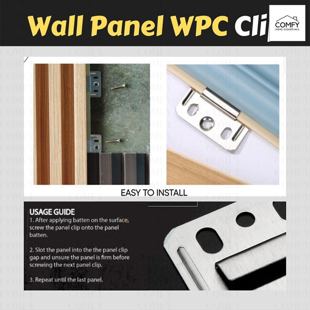 100PCS WPC Clip Stainless Steel Wood Plastic Composite Wall Clip ...