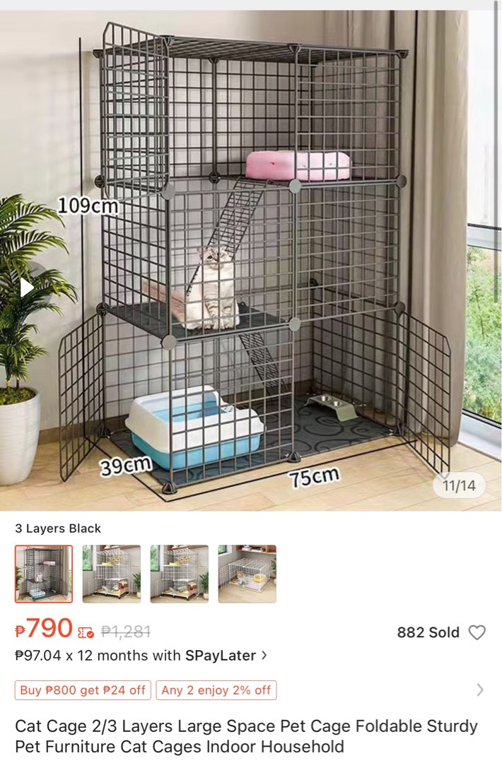 3 layers pet cage, Pet Supplies, Homes & Other Pet Accessories on Carousell