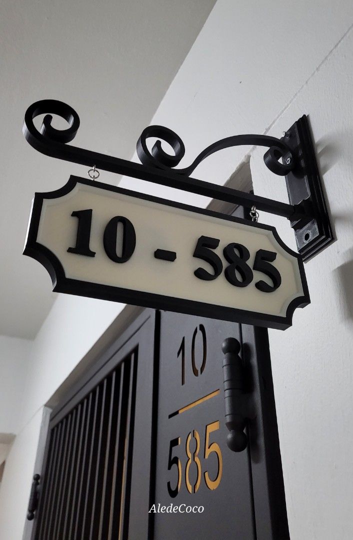 3D Printed unit number plate outdoor wall customised 3D Printed main ...